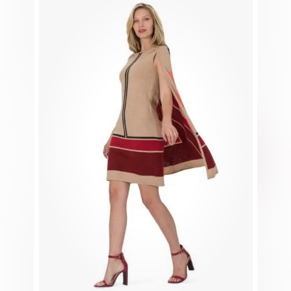 Vertigo | Dresses | Nwt Vertigo Claudia Aplaca Wool Blend Cape Dress ...